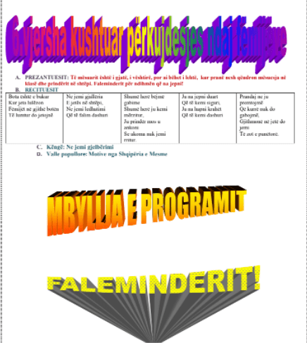 Program për Festën e Abetares nga mësuesja Violeta Kuqi | Arsimi