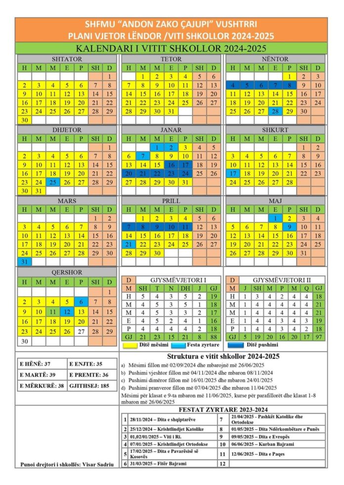 Publikohet KALENDARI për vitin e ri shkollor 2024-2025 në Kosovë ...